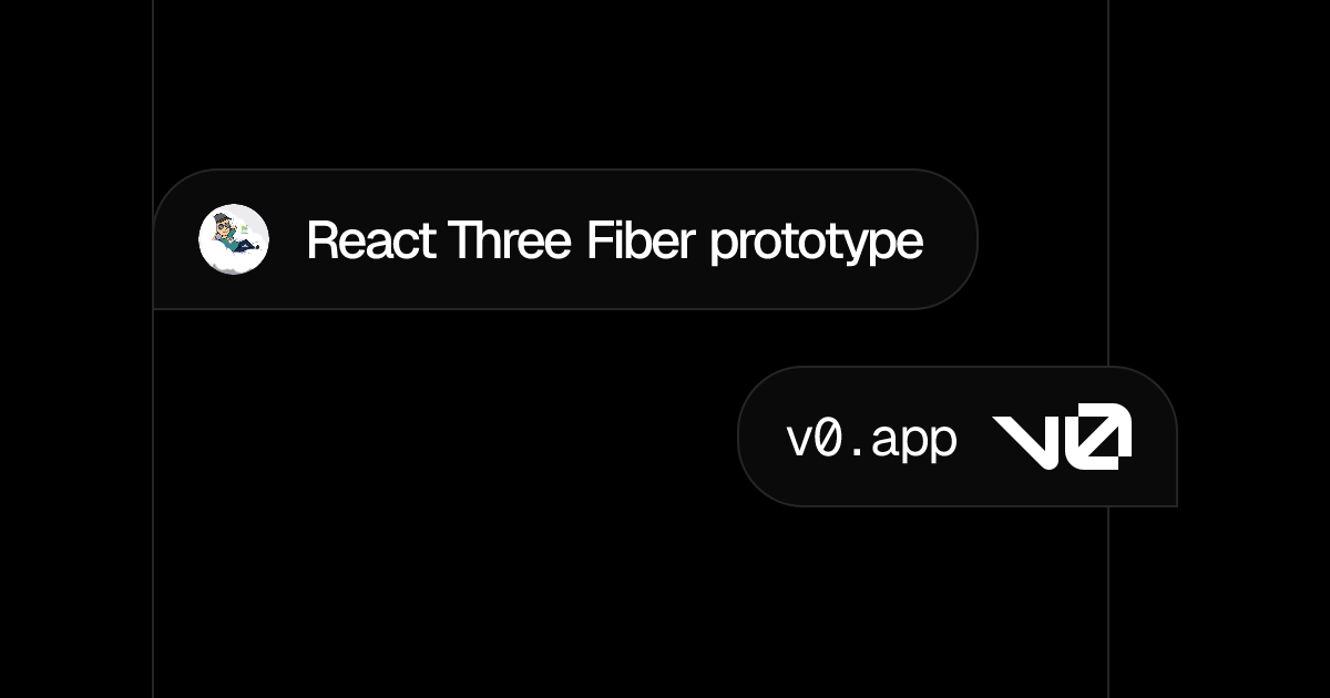 React Three Fiber prototype – v0 by Vercel
