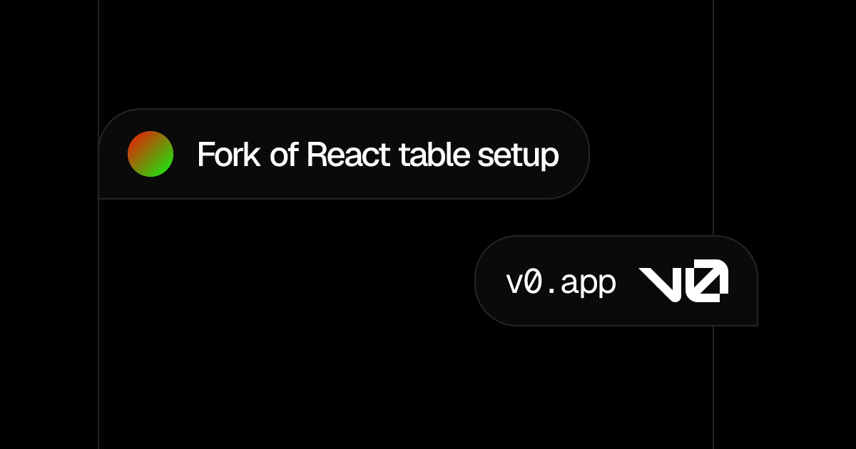 Fork of React table setup – v0 by Vercel