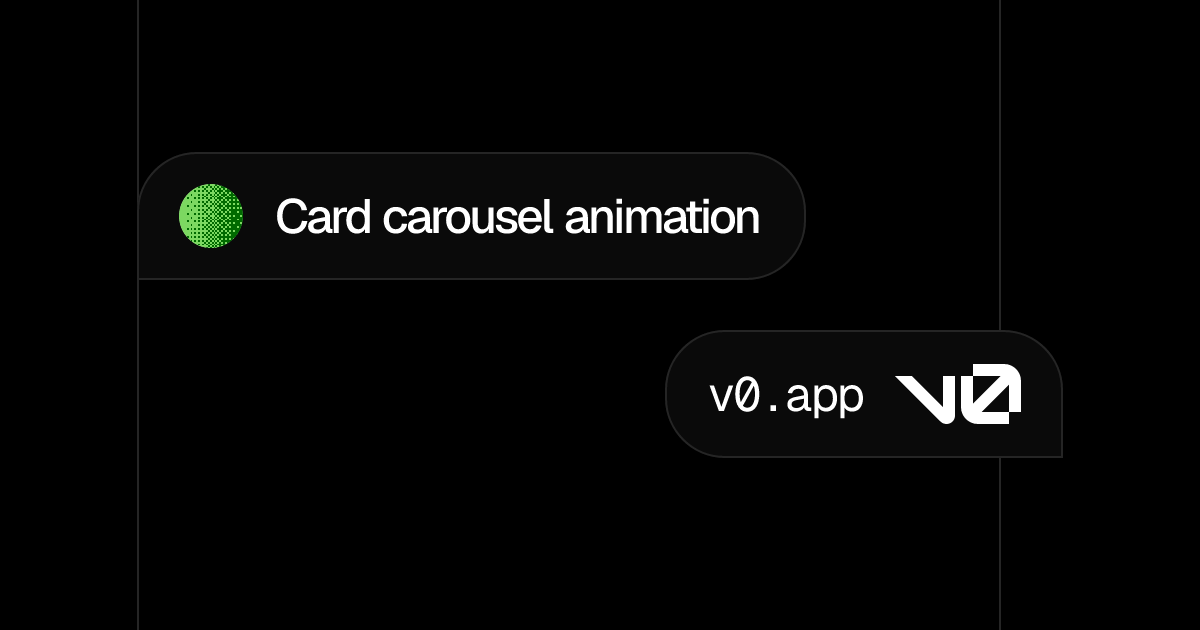 Card carousel animation – v0 by Vercel