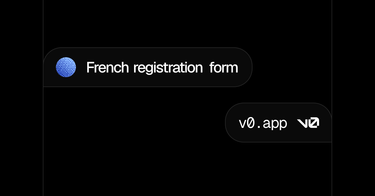 French registration form – v0 by Vercel