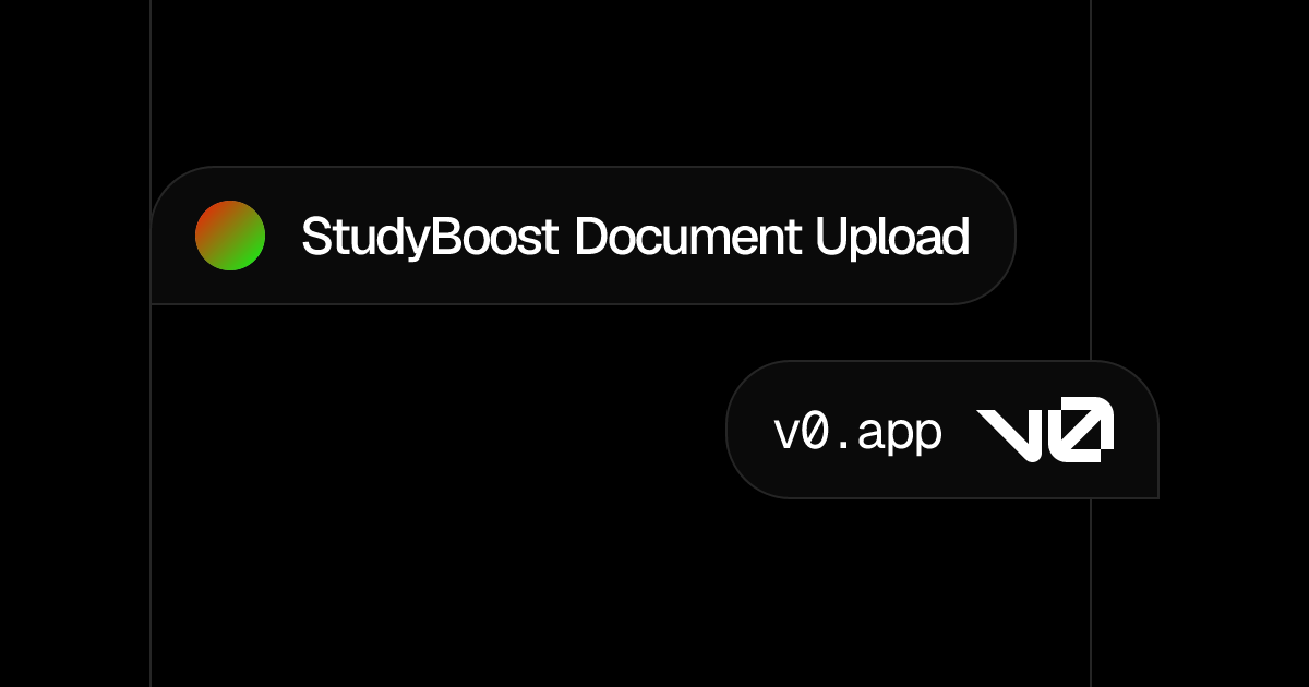 StudyBoost Document Upload – v0 by Vercel
