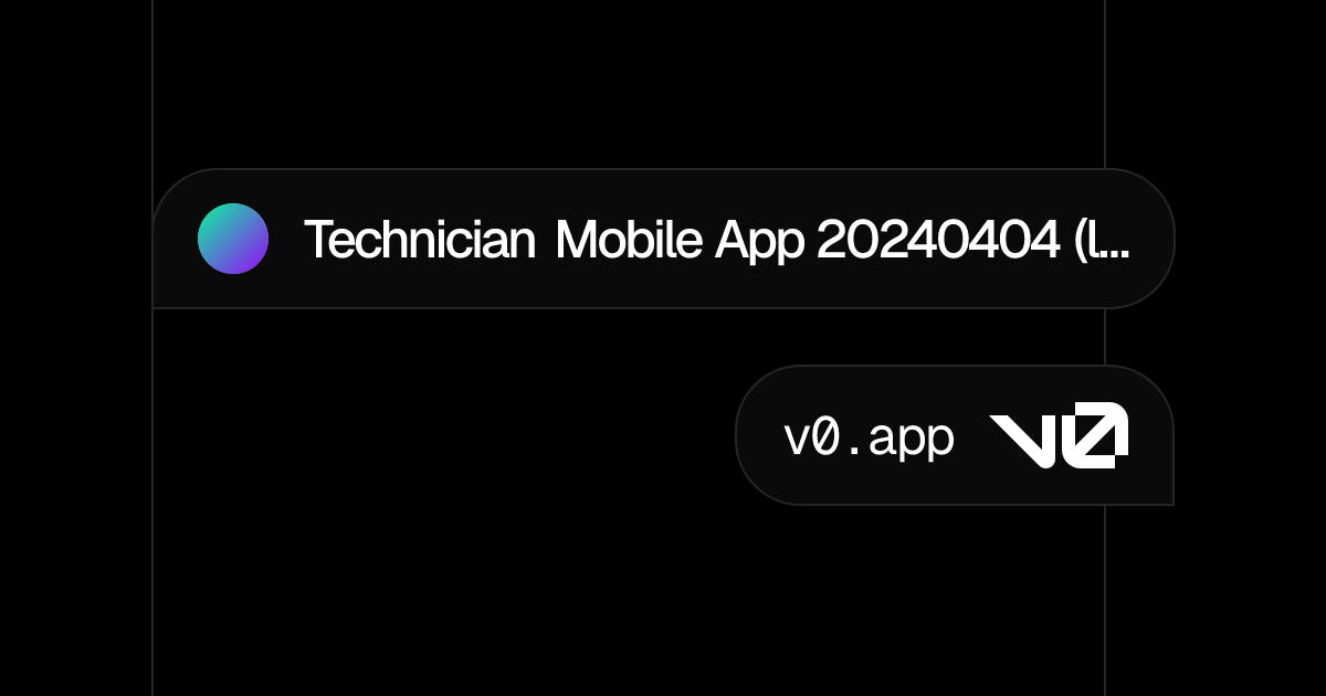 Technician Mobile App 20240404 (landscape) – v0 by Vercel