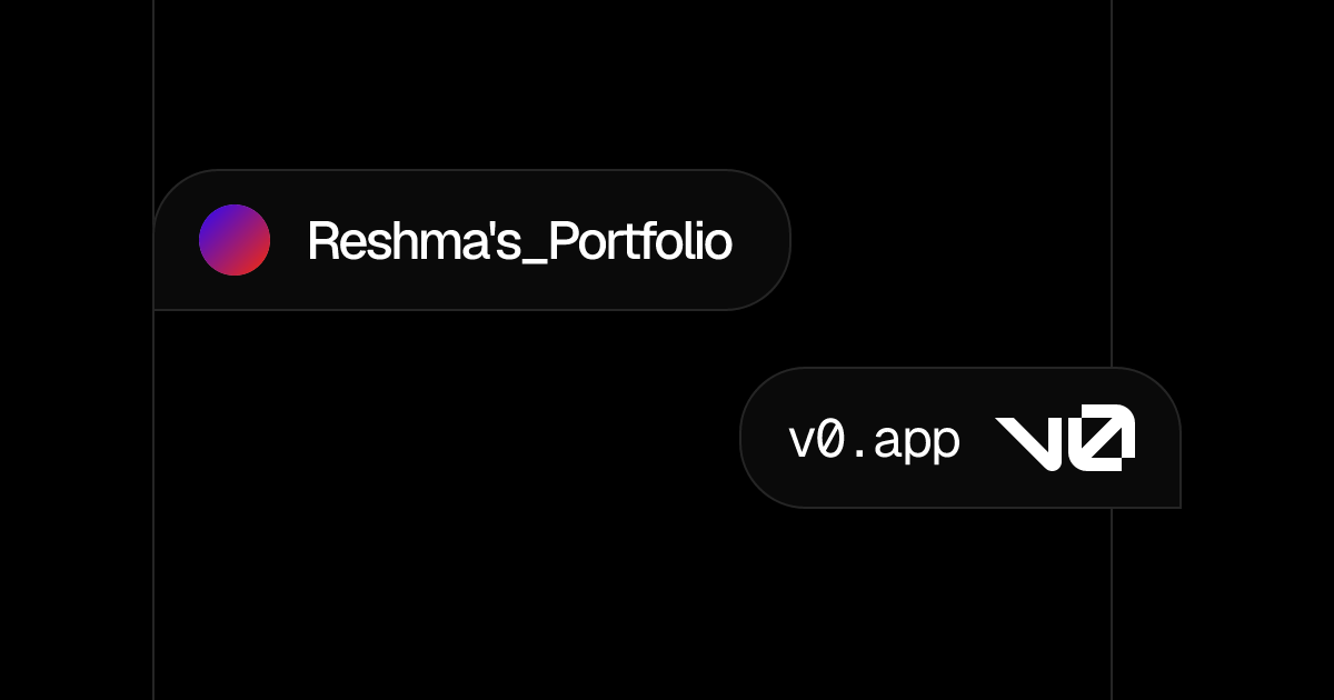 Reshma's_Portfolio – v0 by Vercel