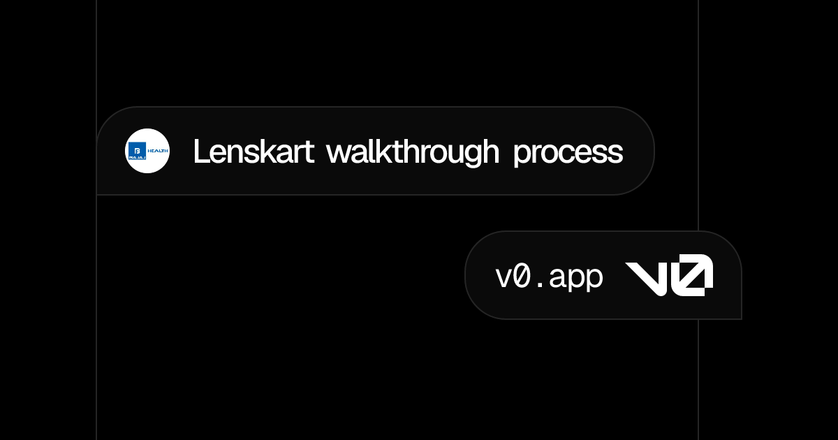 Lenskart walkthrough process – v0 by Vercel