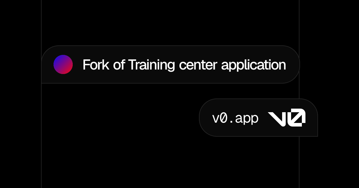 Fork of Training center application – v0 by Vercel