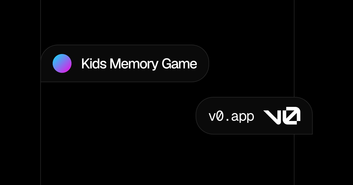 Kids Memory Game – v0 by Vercel