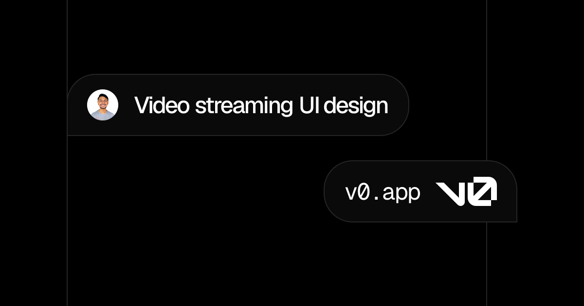 Video streaming UI design – v0 by Vercel