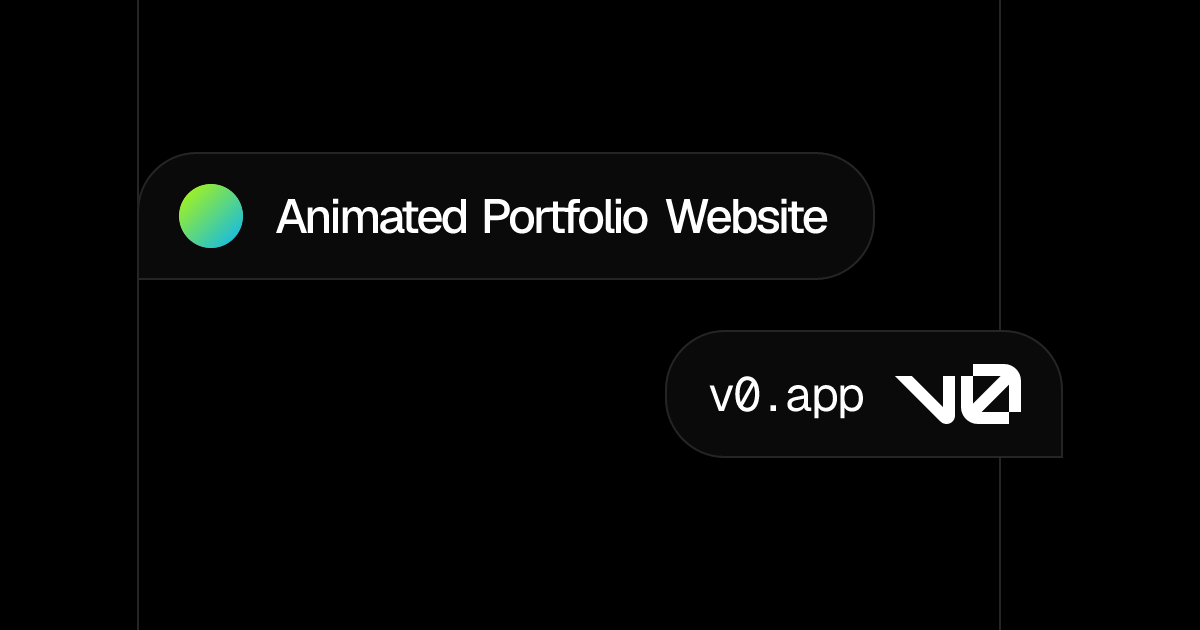 Animated Portfolio Website – v0 by Vercel