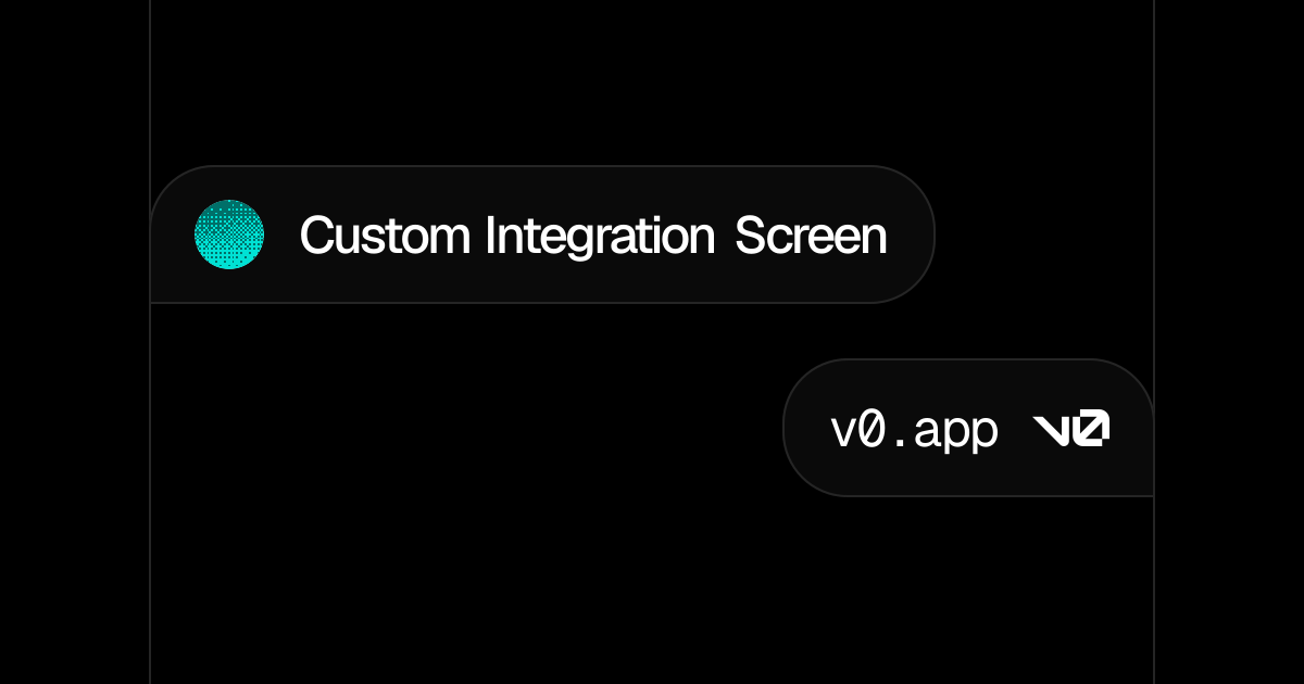 Custom Integration Screen – v0 by Vercel