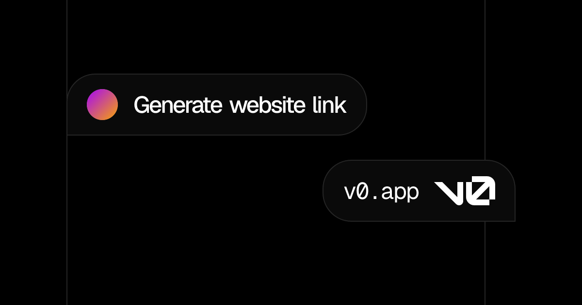 Generate website link – v0 by Vercel