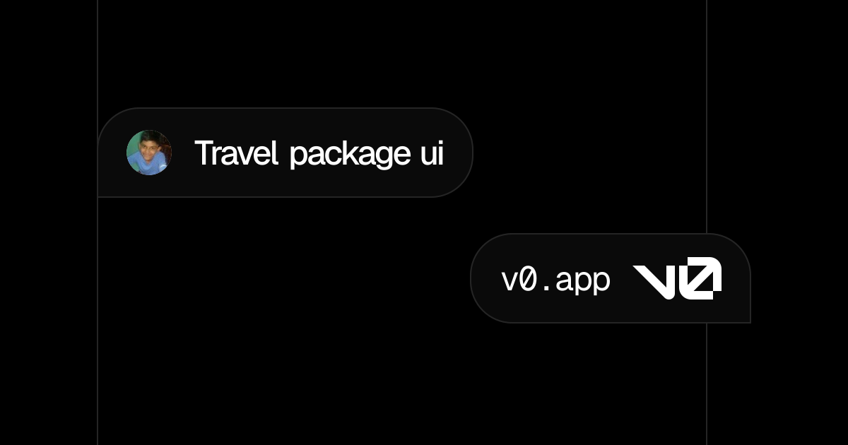Travel package ui – v0 by Vercel