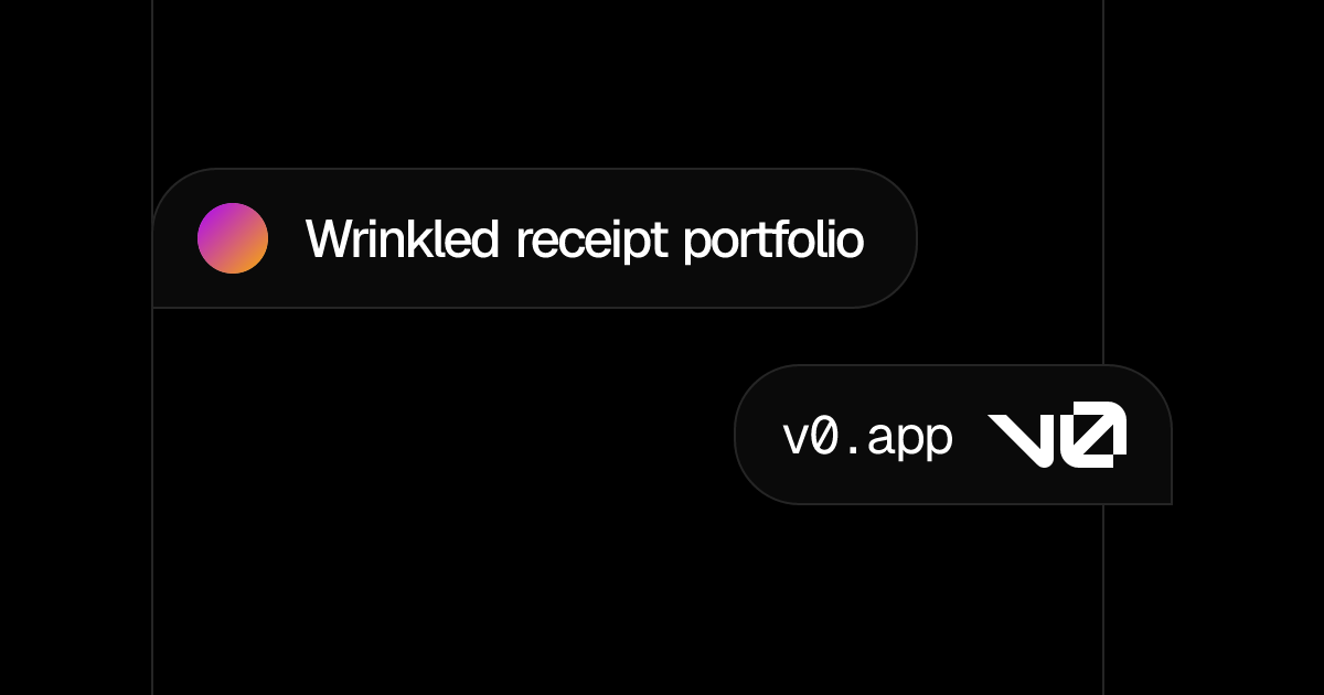 Wrinkled receipt portfolio – v0 by Vercel