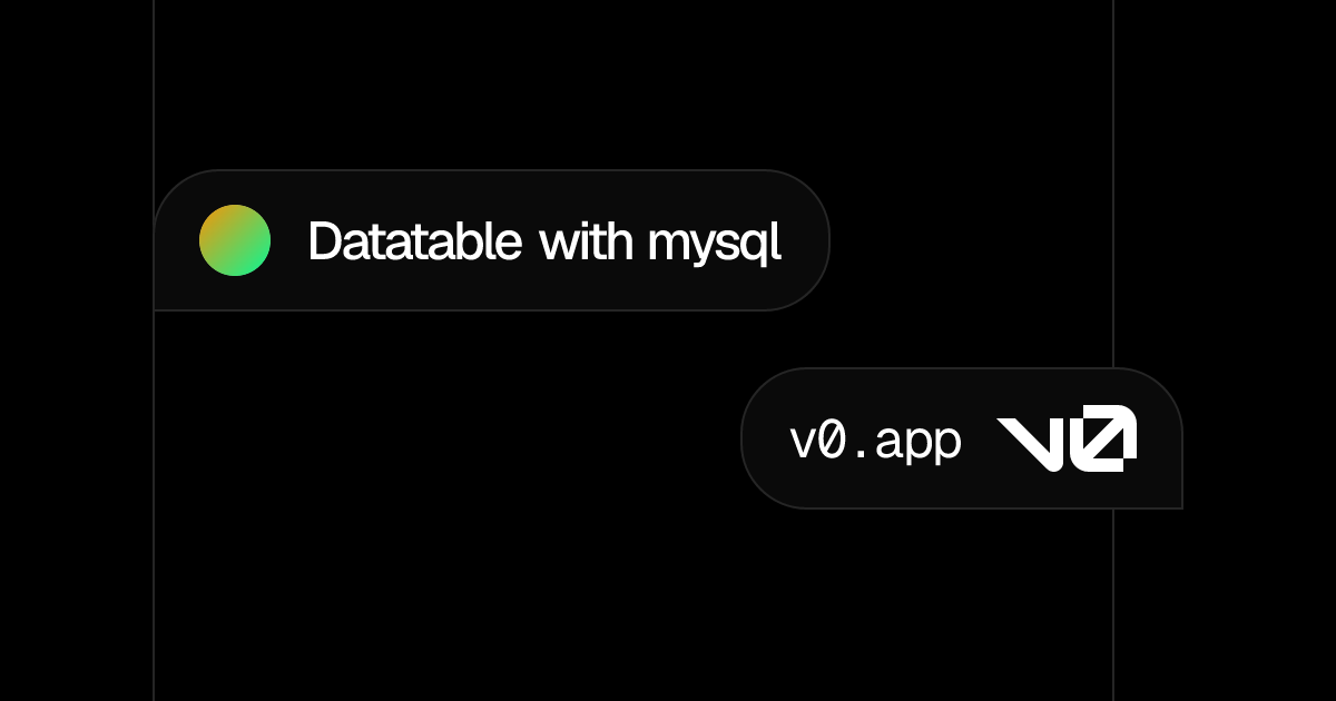 Datatable with mysql – v0 by Vercel