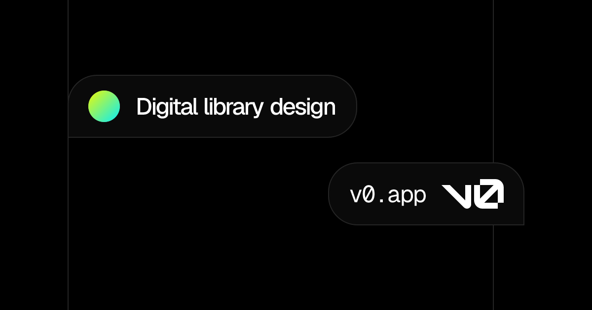 Digital library design – v0 by Vercel