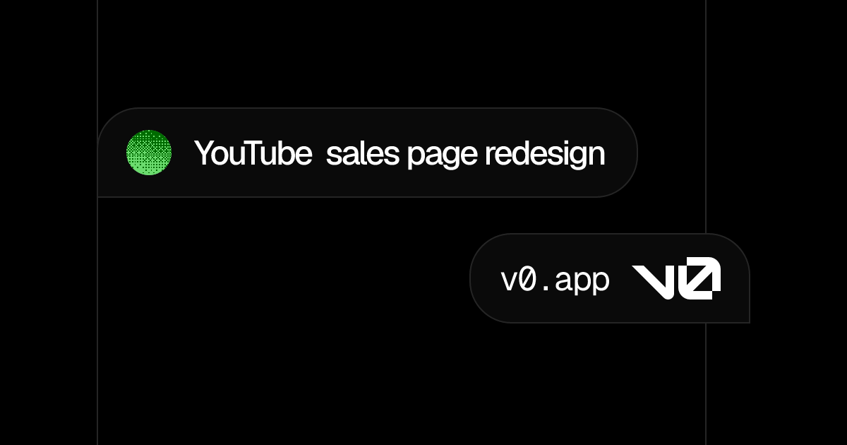 YouTube sales page redesign – v0 by Vercel