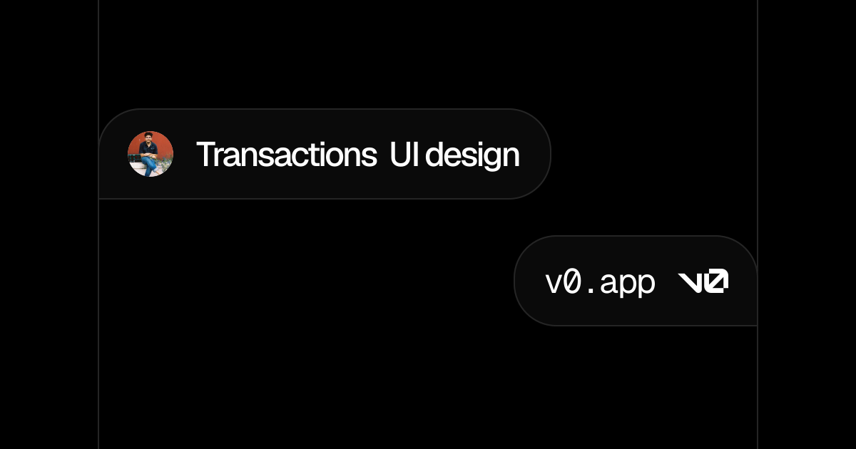 Transactions UI design – v0 by Vercel