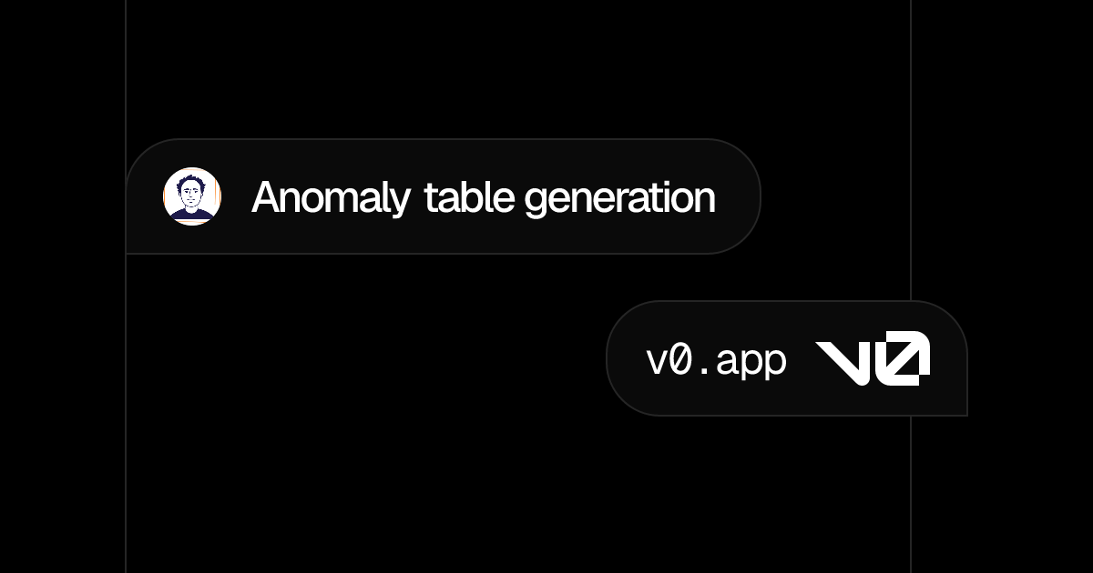 Anomaly table generation – v0 by Vercel