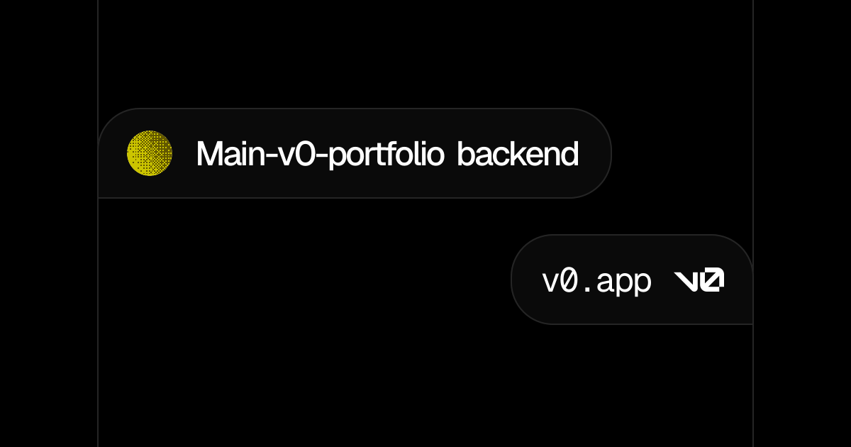 Fork of Backend portfolio website – v0 by Vercel