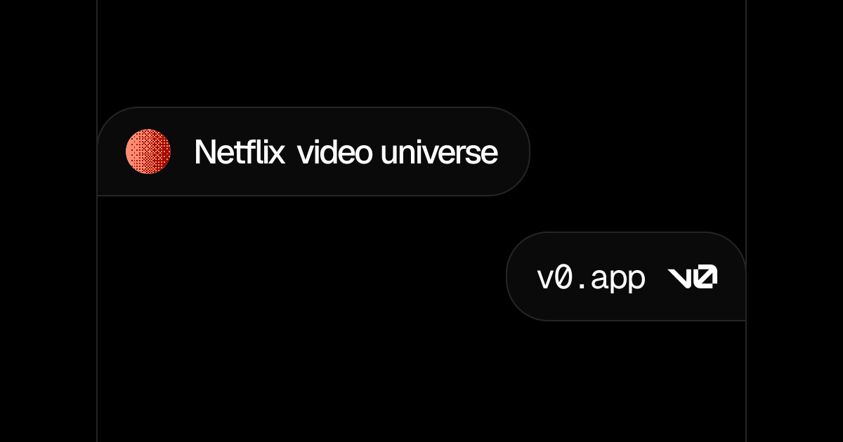 Netflix video universe – v0 by Vercel
