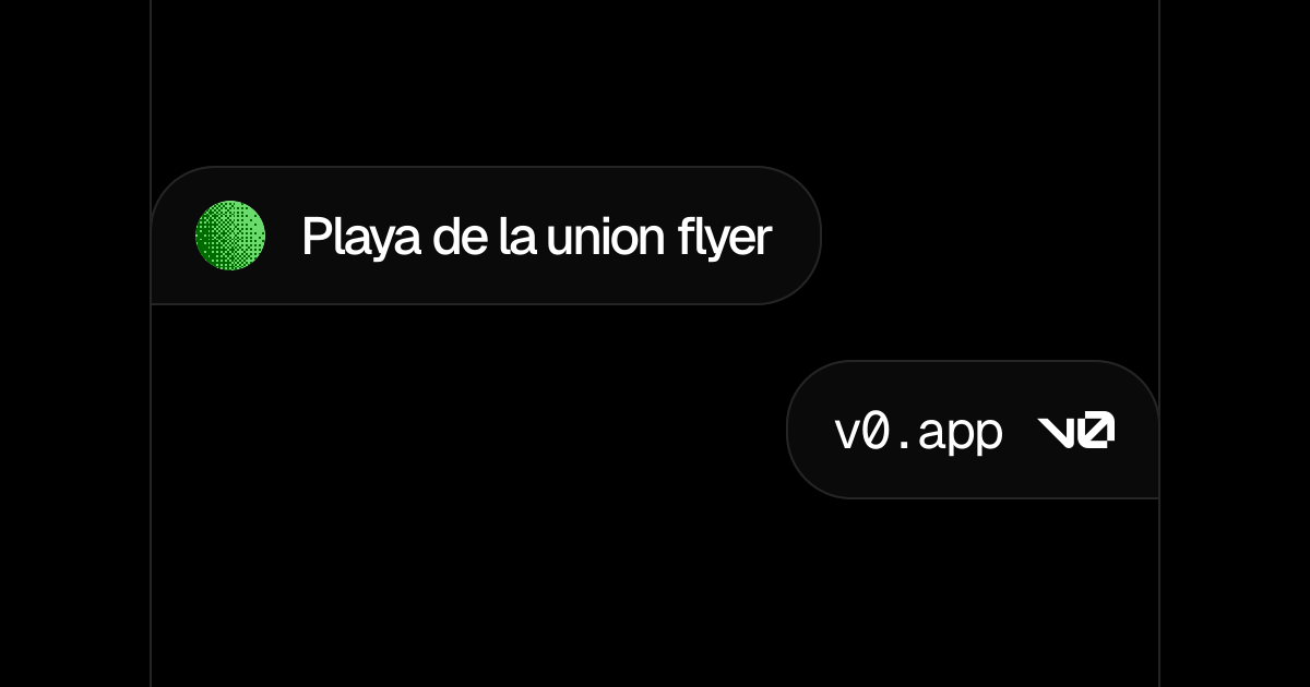 Playa de la union flyer – v0 by Vercel