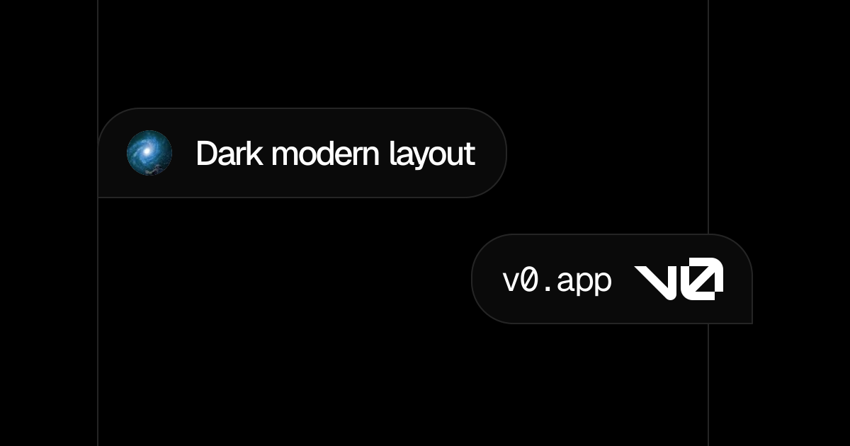 Dark modern layout – v0 by Vercel