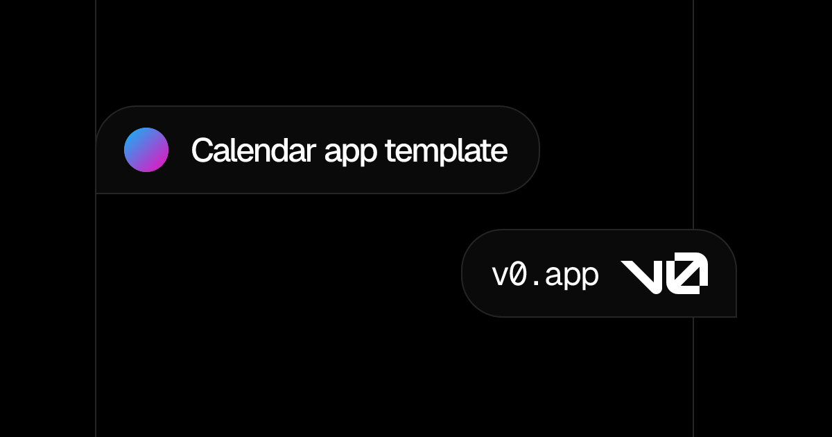 Calendar app template – v0 by Vercel