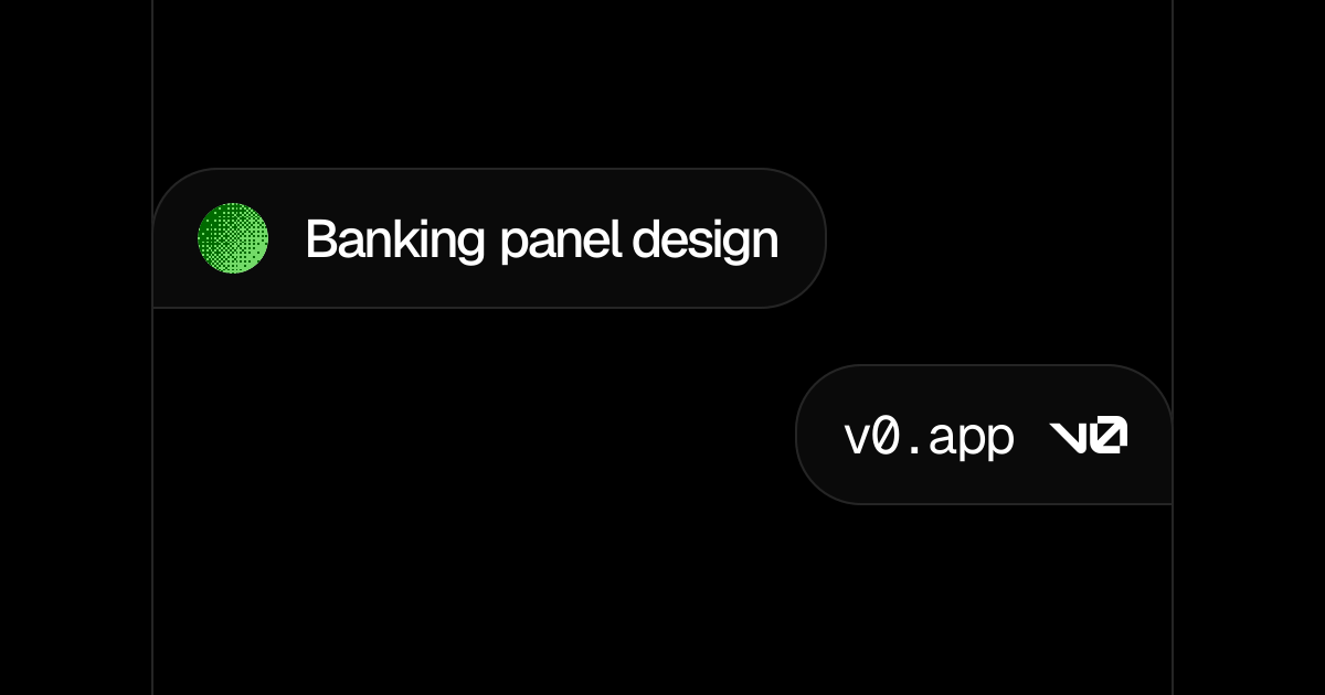 Banking panel design – v0 by Vercel