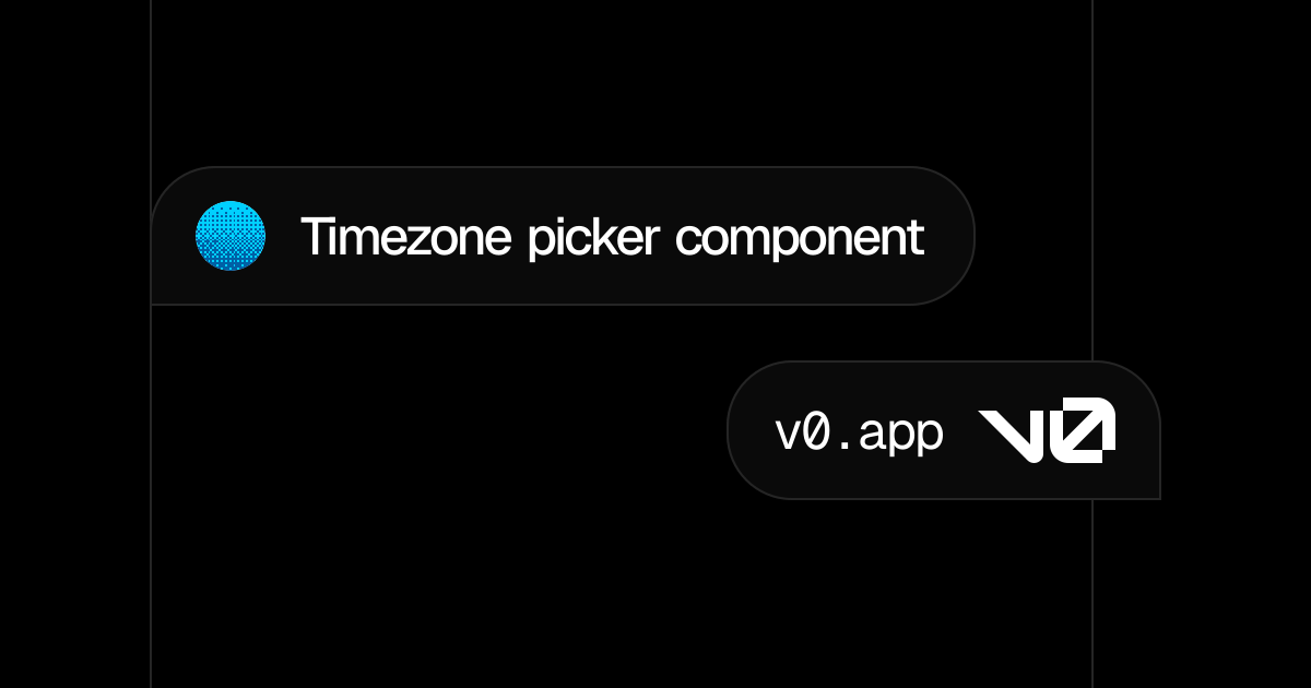 Timezone picker component – v0 by Vercel