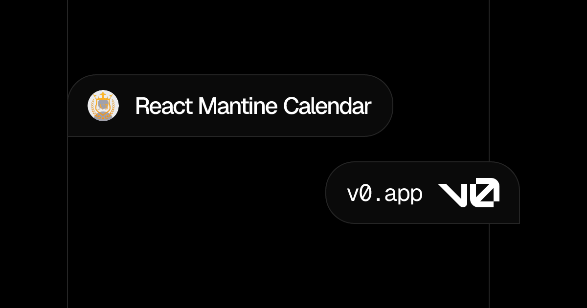 React Mantine Calendar – v0 by Vercel
