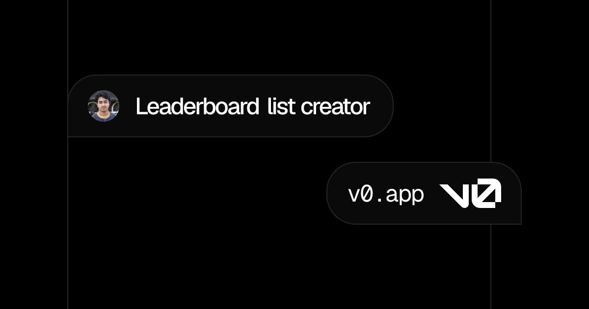 Leaderboard list creator – v0 by Vercel