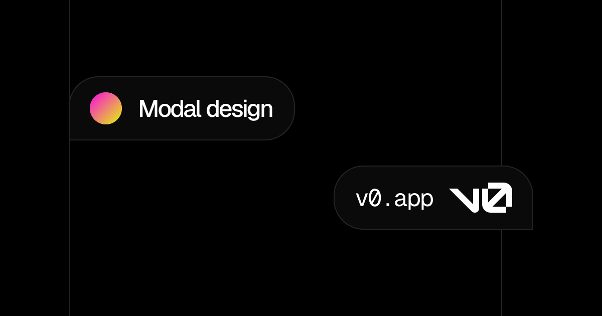 Modal design – v0 by Vercel