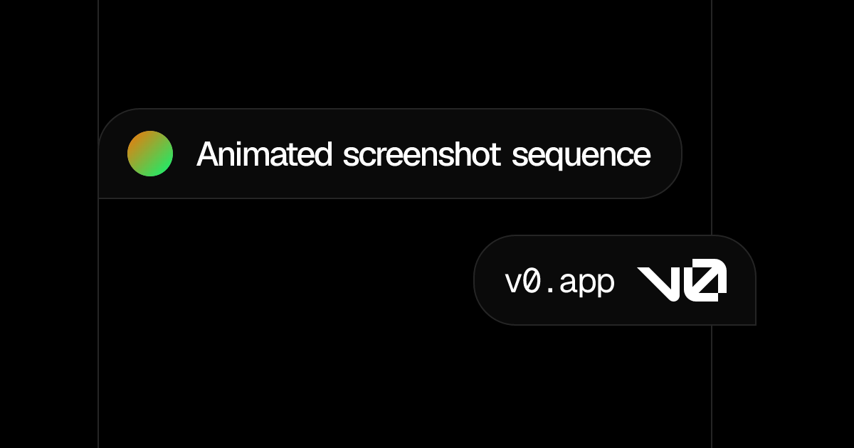 Animated screenshot sequence – v0 by Vercel