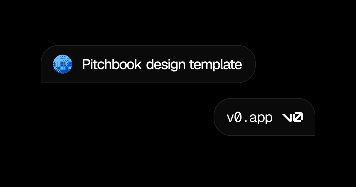 Pitchbook design template – v0 by Vercel