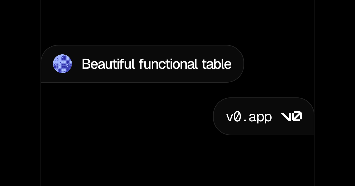 Beautiful functional table – v0 by Vercel