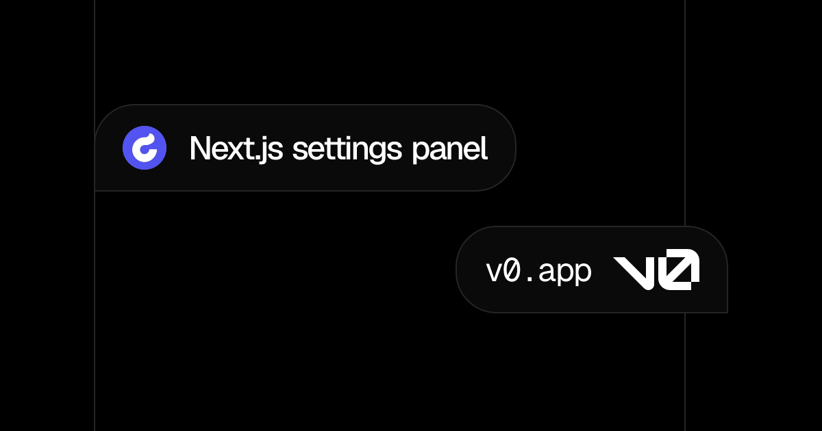 Next.js settings panel – v0 by Vercel
