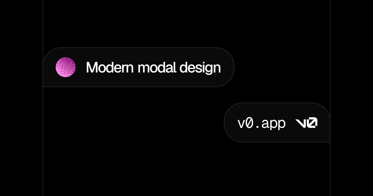 Modern modal design – v0 by Vercel