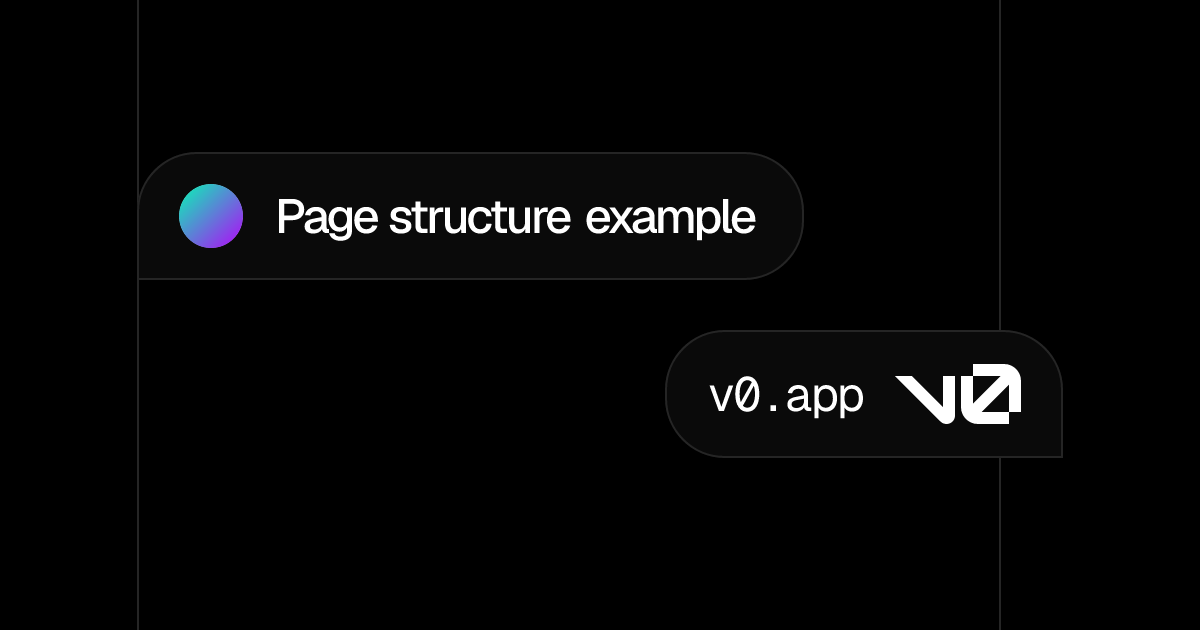 Page structure example – v0 by Vercel