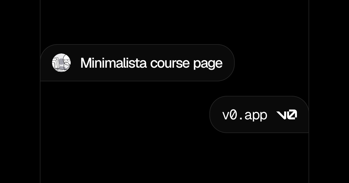 Minimalista course page – v0 by Vercel