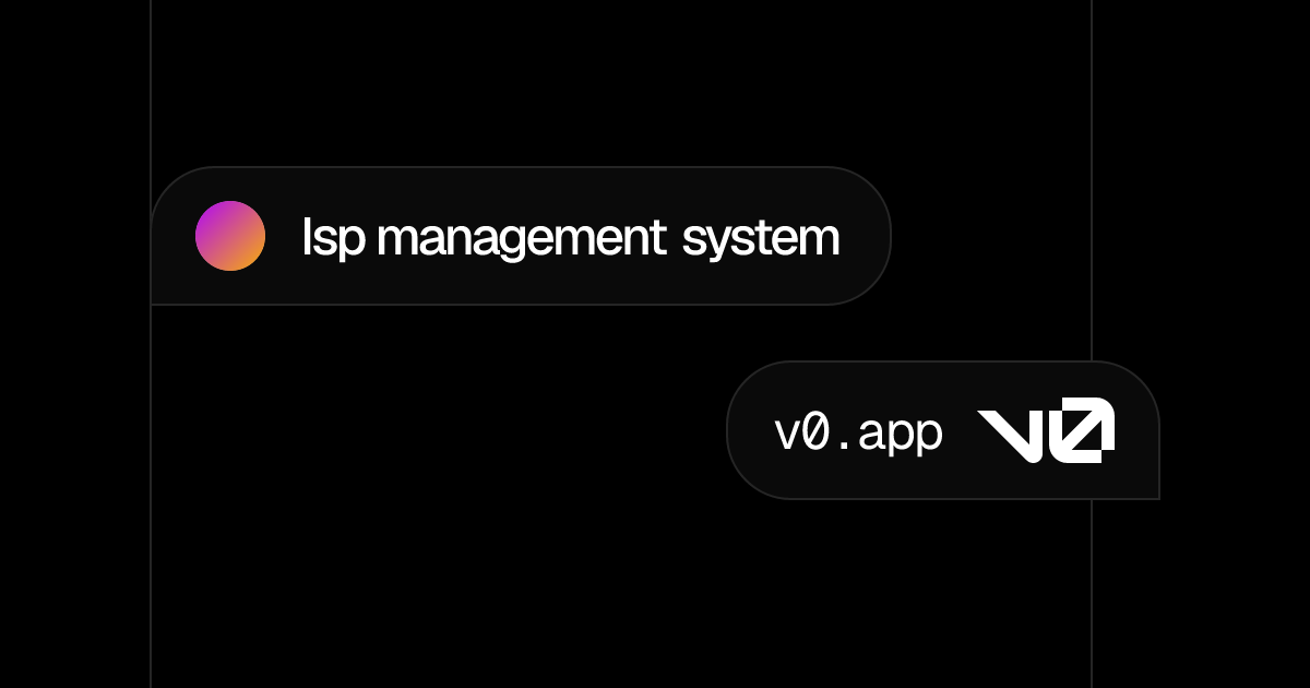 Isp management system – v0 by Vercel