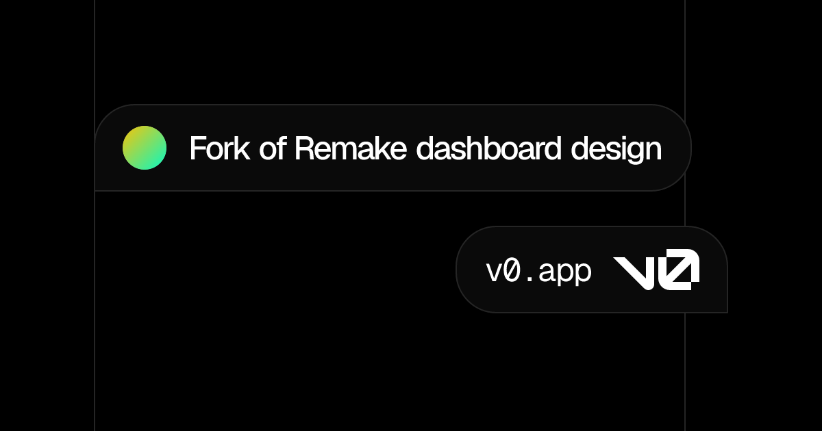 Fork of Remake dashboard design – v0 by Vercel