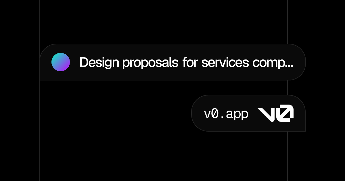 Design proposals for services component – v0 by Vercel