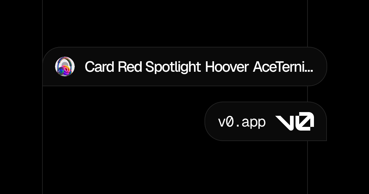 Card Red Spotlight Hoover AceTernityUi – v0 by Vercel